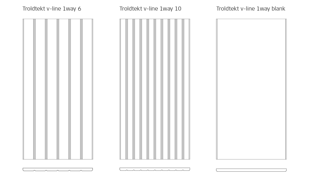 Troldtekt V Line acoustic panel | Himmel 1300 374 253